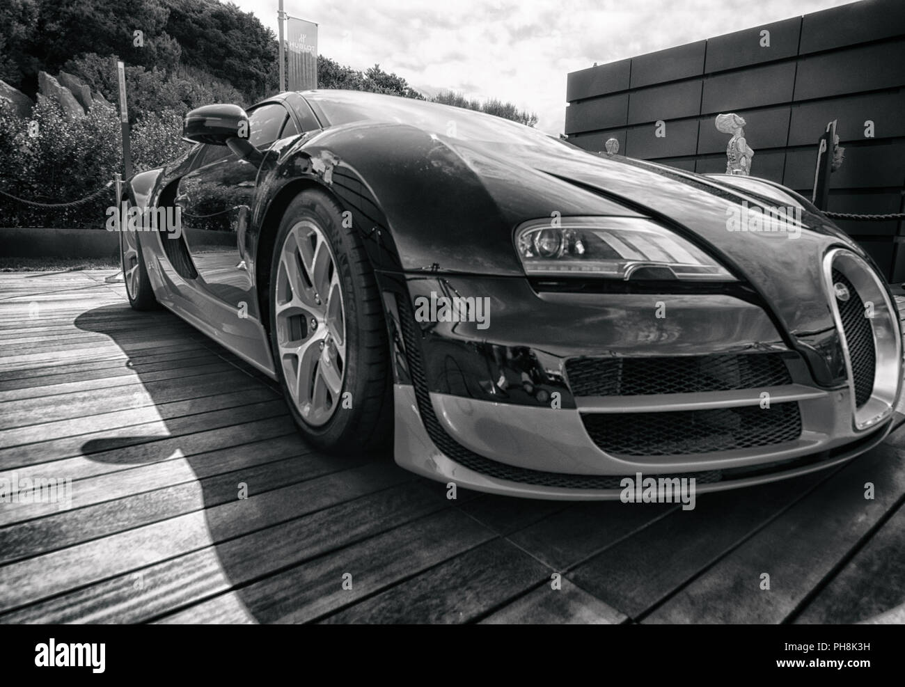 Italy - porto cervo - August 19, 2018 : front view of the super car ...