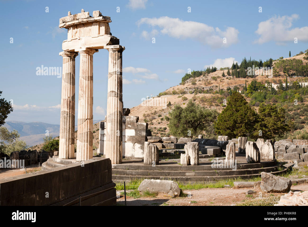 Temple of Athena, Delphi archaeological site, Sterea Hellas, Greece ...