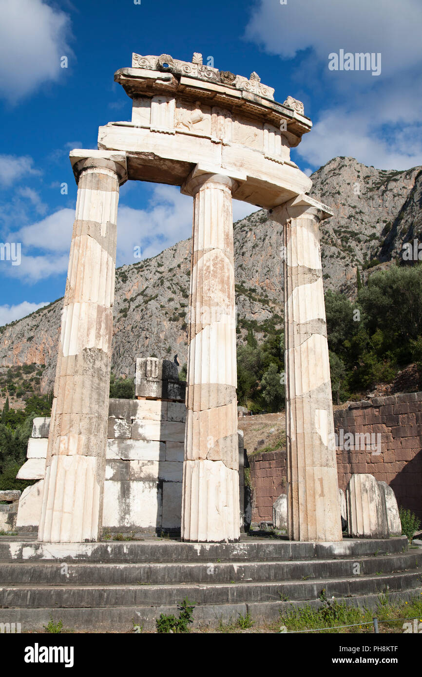 Temple of Athena, Delphi archaeological site, Sterea Hellas, Greece ...