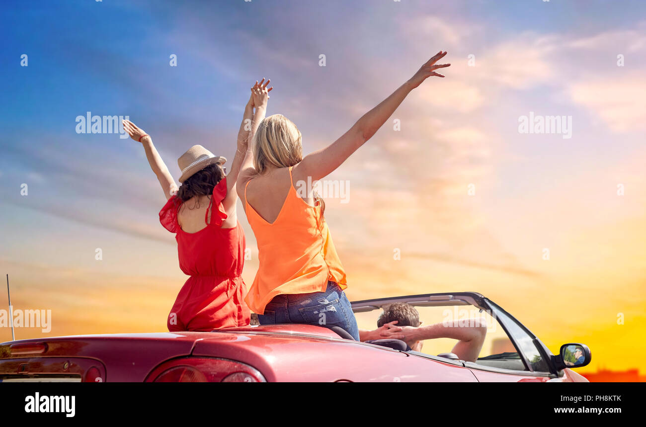 Driving into sunset convertible hi-res stock photography and images - Alamy