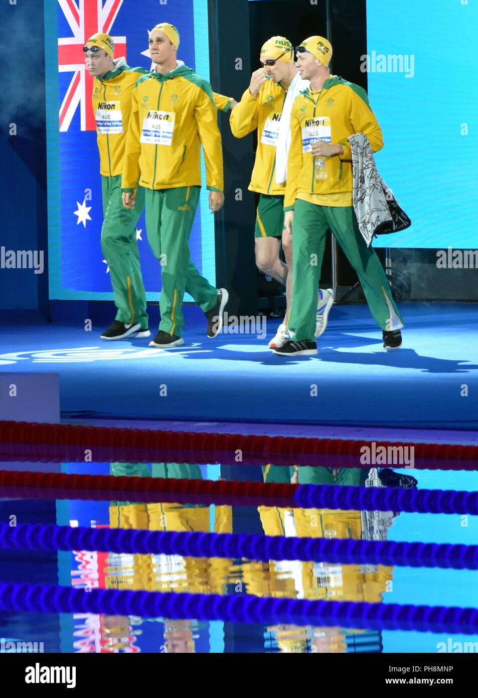 Budapest, Hungary - Jul 28, 2017. Team Australia (LEWIS Clyde, HORTON ...
