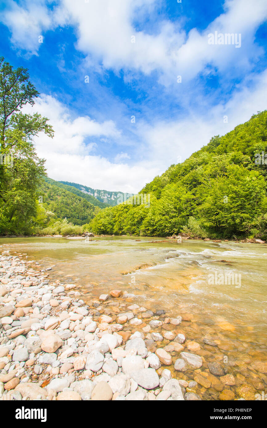 Gorski kotar, canyon of Kupa river, Croatia, green nature mountain ...