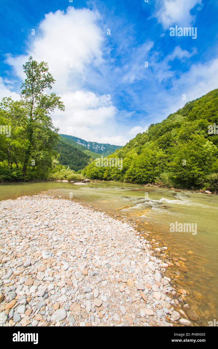 Gorski kotar, canyon of Kupa river, Croatia, green nature mountain ...