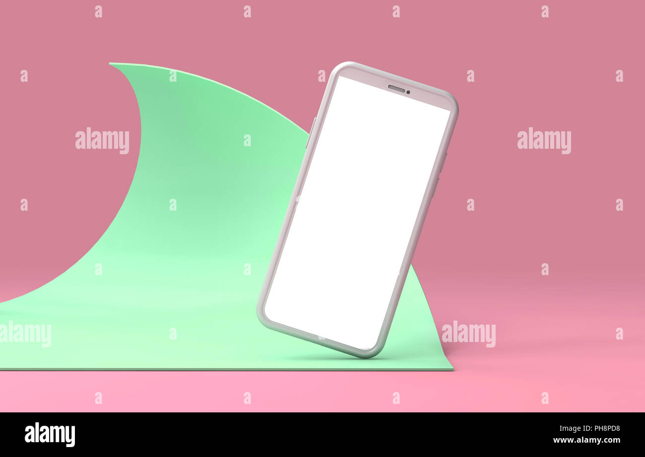 Modern frameless smartphone blank screen template. abstract trendy ...