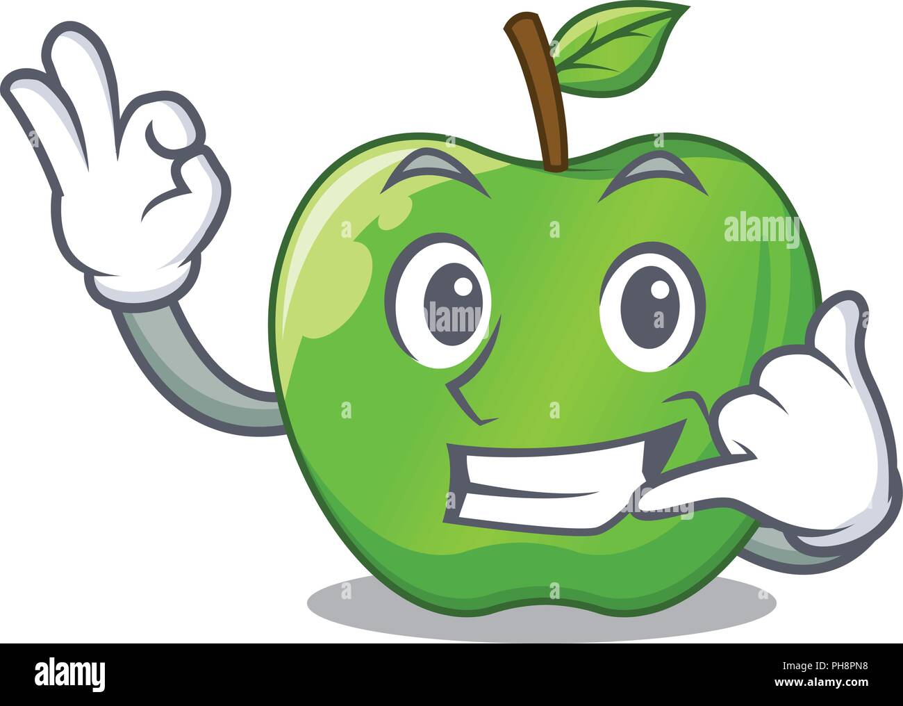 Call me green smith apple isolated on cartoon vector illustration Stock ...