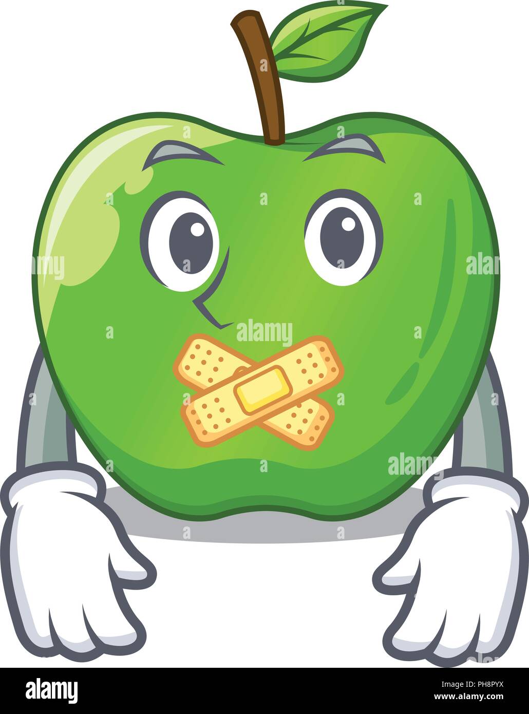 Silent green smith apple isolated on cartoon vector illustration Stock ...