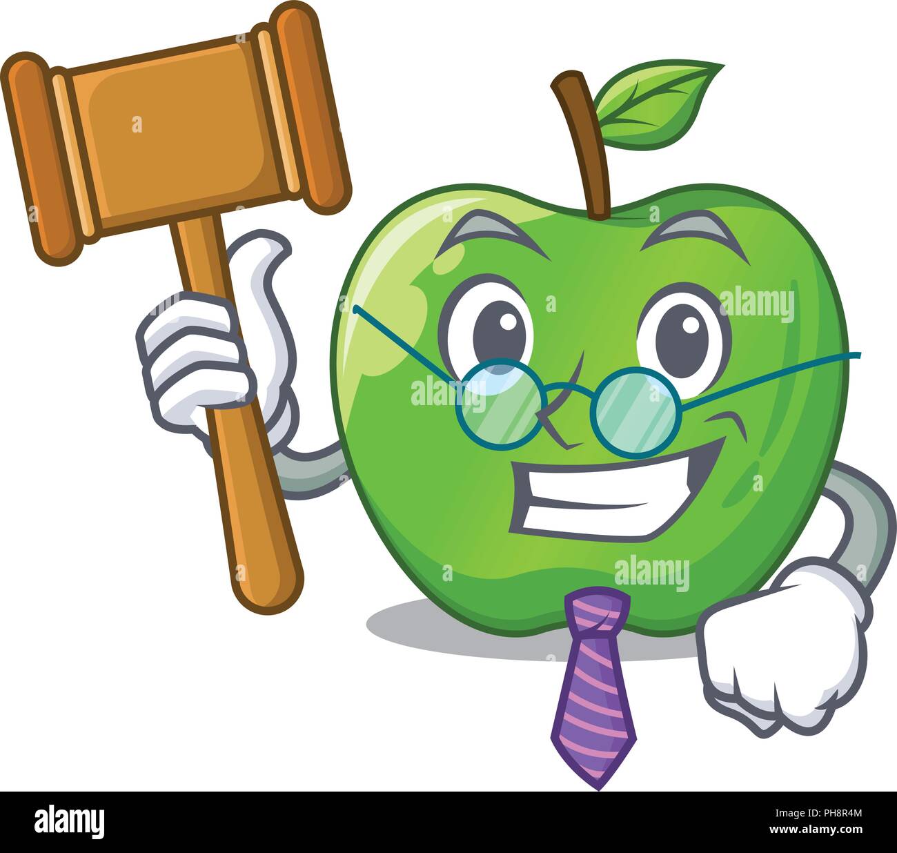 Judge green smith apple isolated on cartoon vector illustration Stock ...