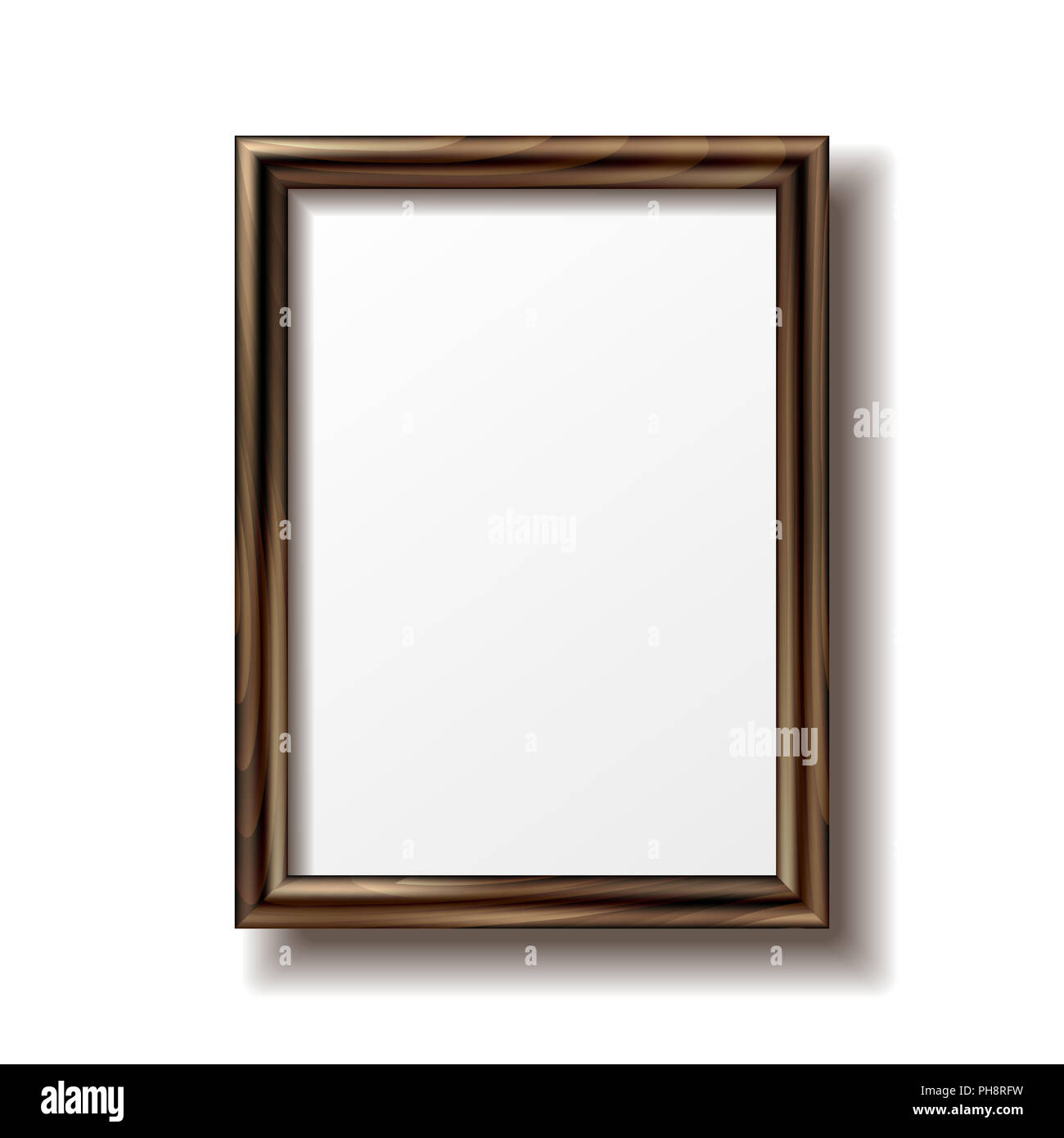 Wooden rectangular photo frame Stock Photo - Alamy