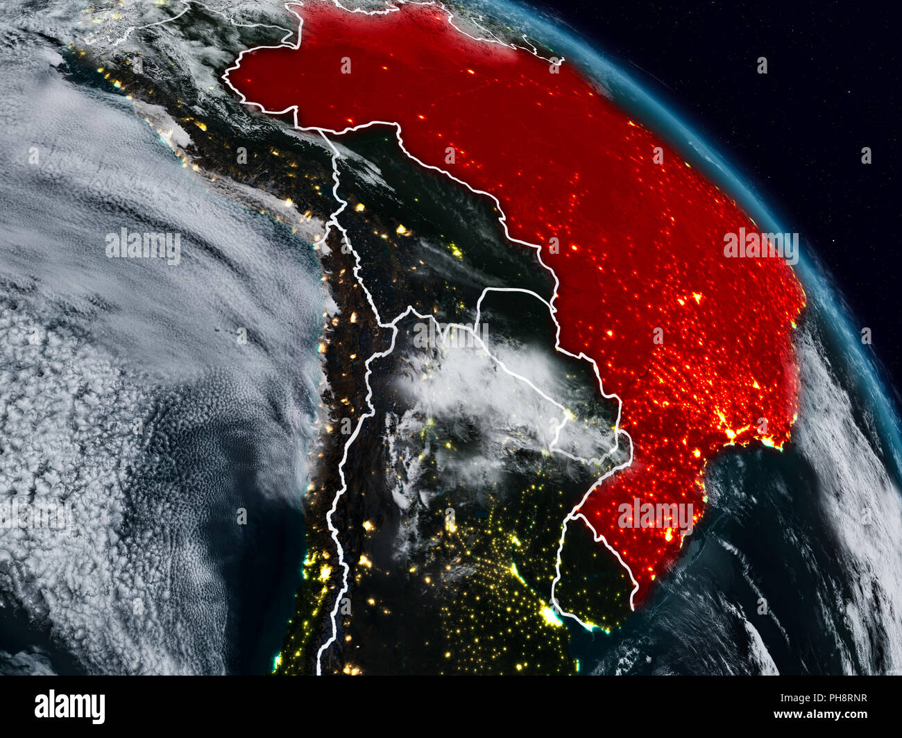 Brazil at night nasa hi-res stock photography and images - Alamy