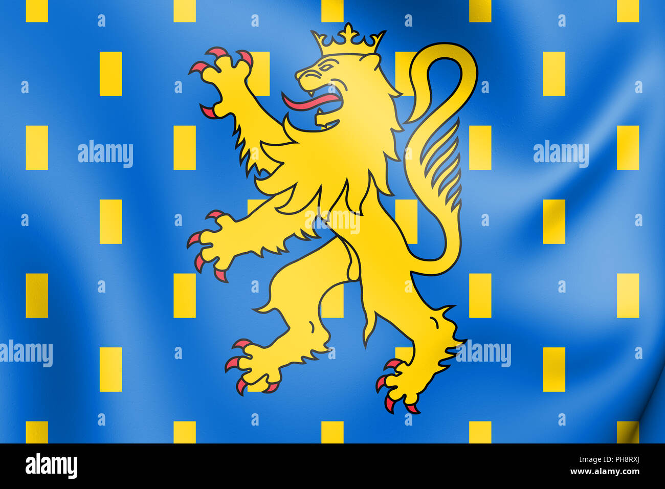 3D Flag of Franche-Comte, France. 3D Illustration Stock Photo - Alamy