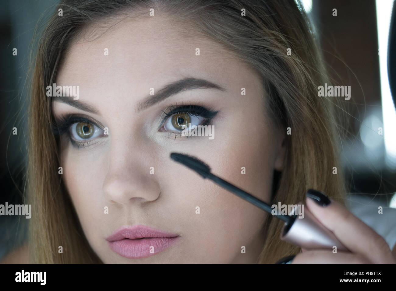 Close up woman applying face hi-res stock photography and images - Alamy