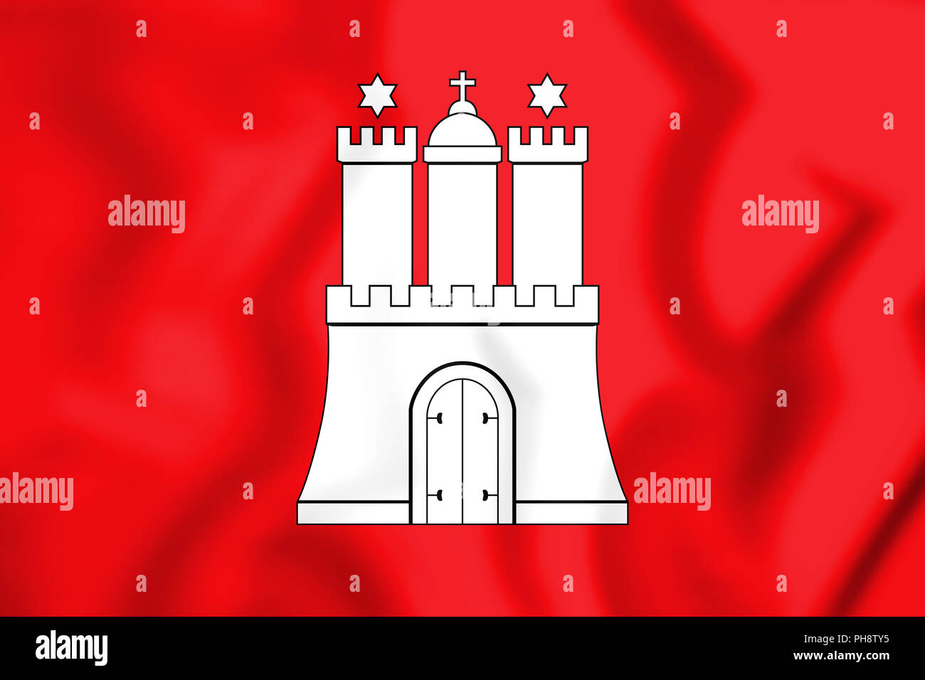 3D Flag of Hamburg, Germany. 3D Illustration Stock Photo - Alamy