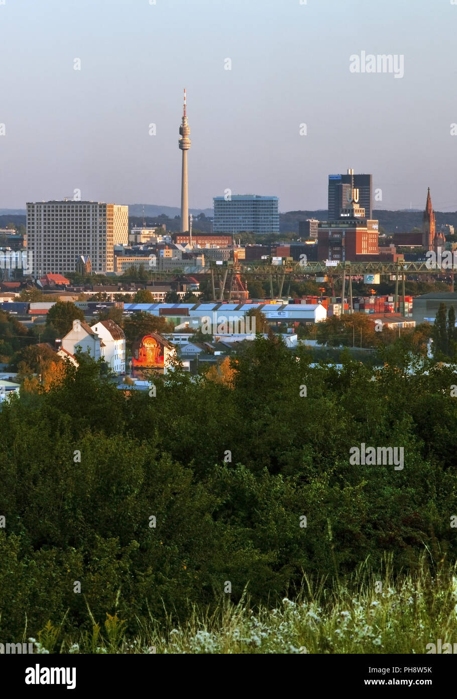 panorama of the city with Florian Tower, Dortmund Stock Photo - Alamy