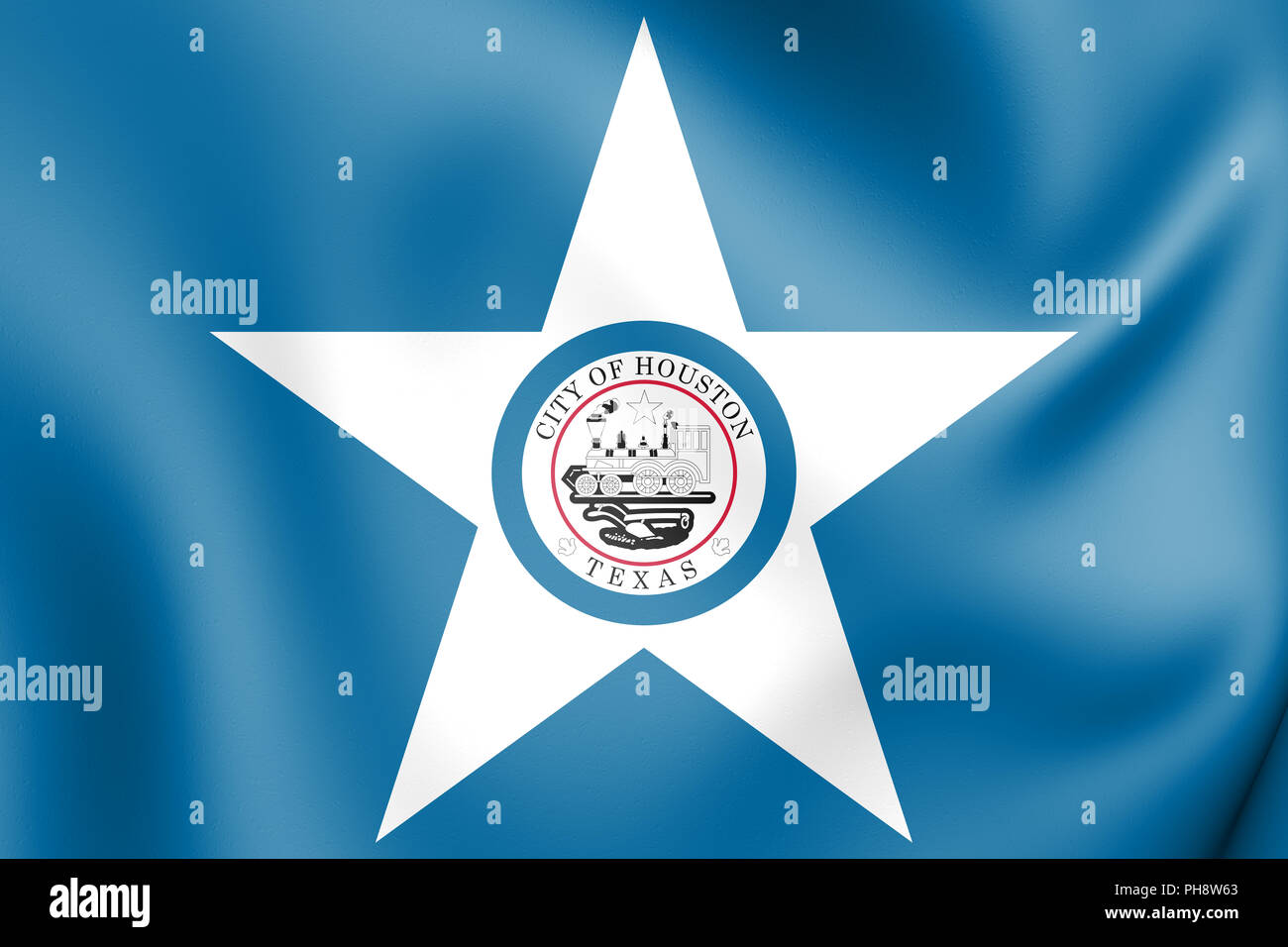 3D Flag of Houston (Texas), USA. 3D Illustration Stock Photo - Alamy