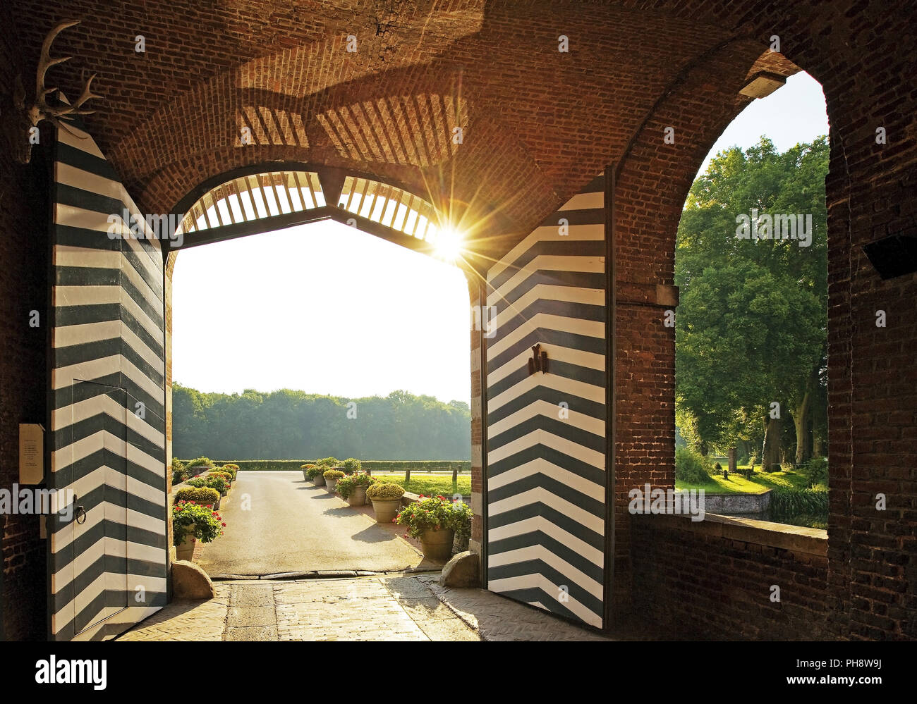 Schloss Wissen, moated castle, Weeze, Germany Stock Photo - Alamy