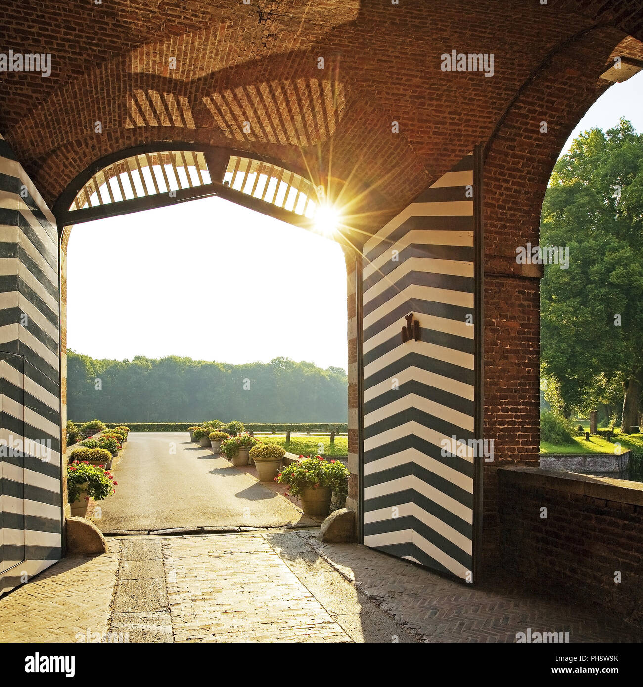 Schloss Wissen, moated castle, Weeze, Germany Stock Photo - Alamy