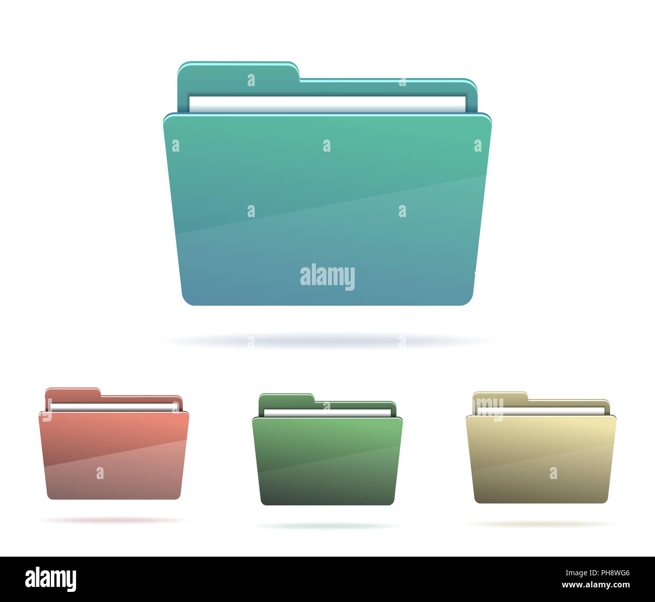 Set of Folders with papers Stock Photo - Alamy