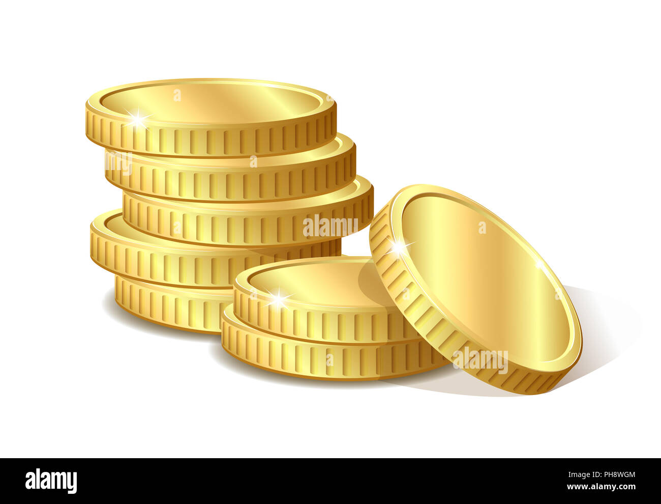 Gold coins stack hi-res stock photography and images - Alamy