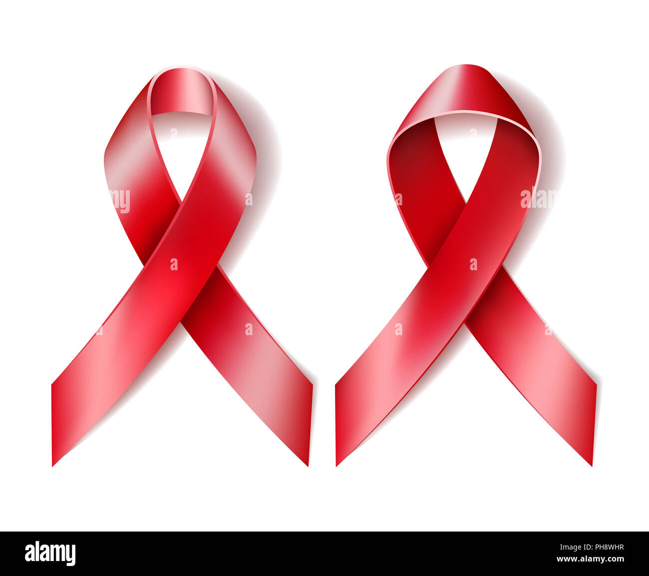 AIDS awareness red ribbon on white background Stock Photo - Alamy