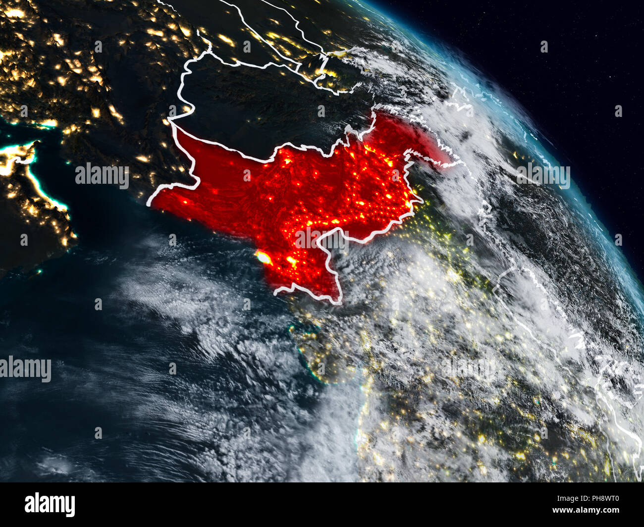 Satellite view pakistan country hi-res stock photography and images - Alamy