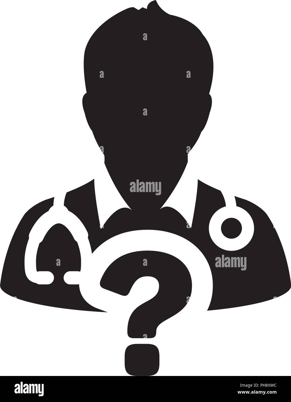 Question icon online doctor consultation vector male person profile ...