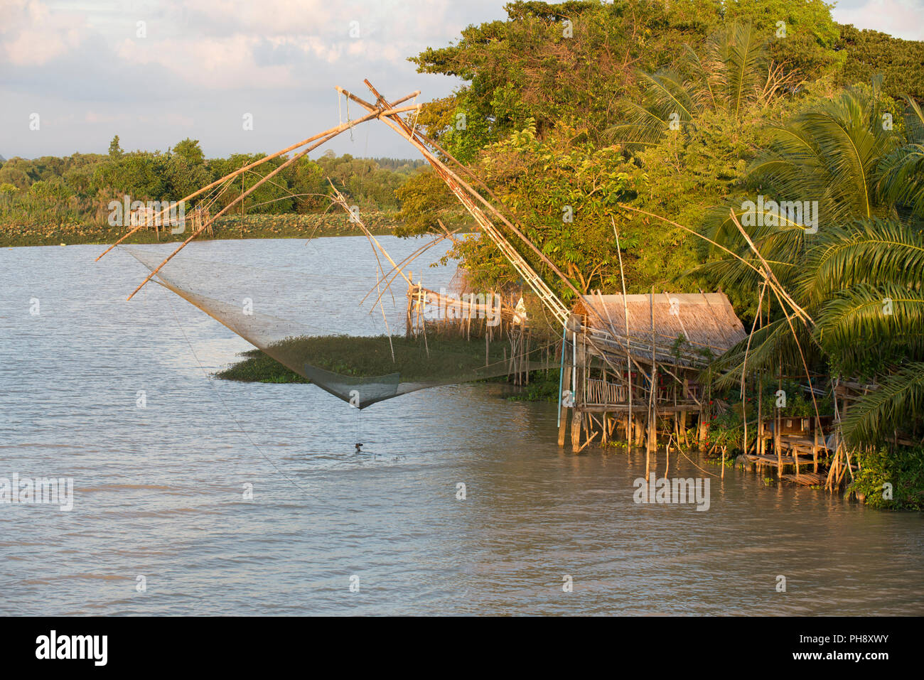 Thailand, Shore-operated lift net, on sunrise Stock Photo - Alamy