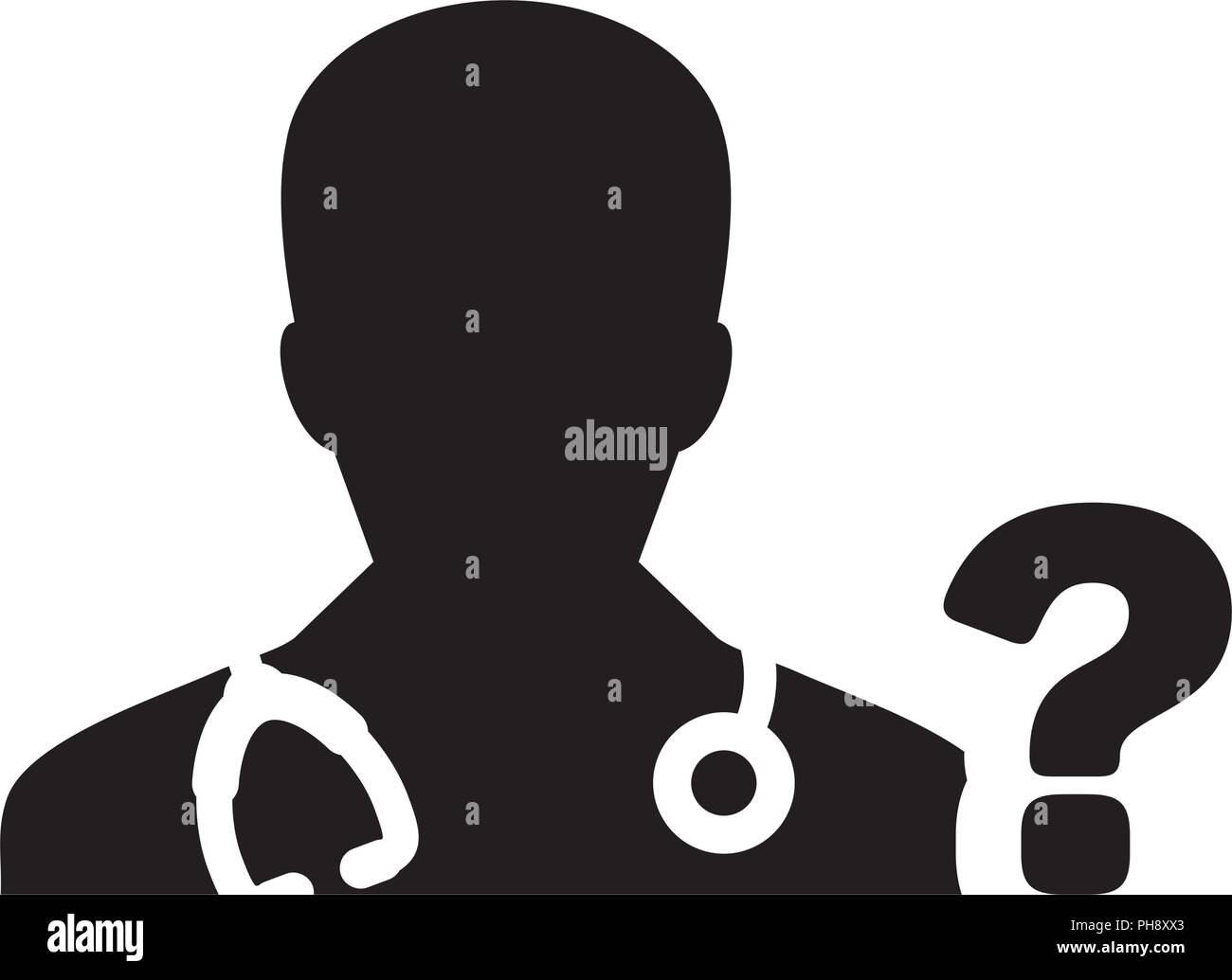 Ask a doctor icon vector male person profile avatar with question ...