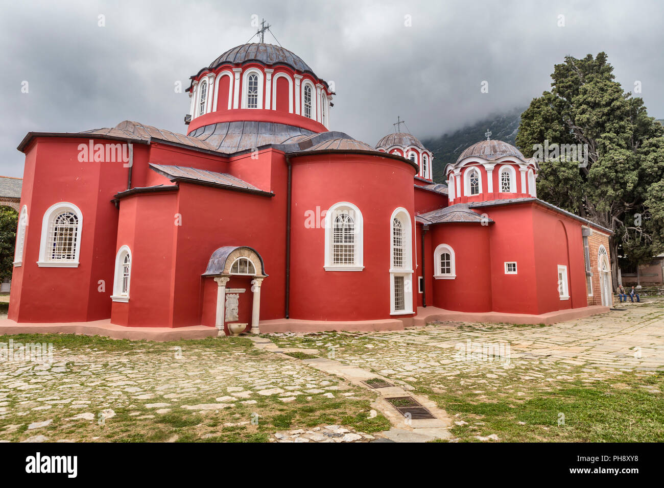 Katholikon, main church, Monastery of Great Lavra, Mount Athos, Athos ...