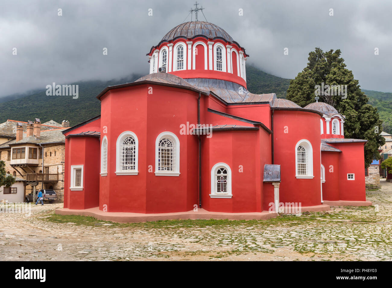 Katholikon, main church, Monastery of Great Lavra, Mount Athos, Athos ...