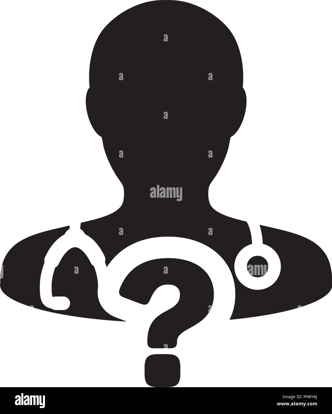 Health icon vector doctor male person profile avatar with question ...