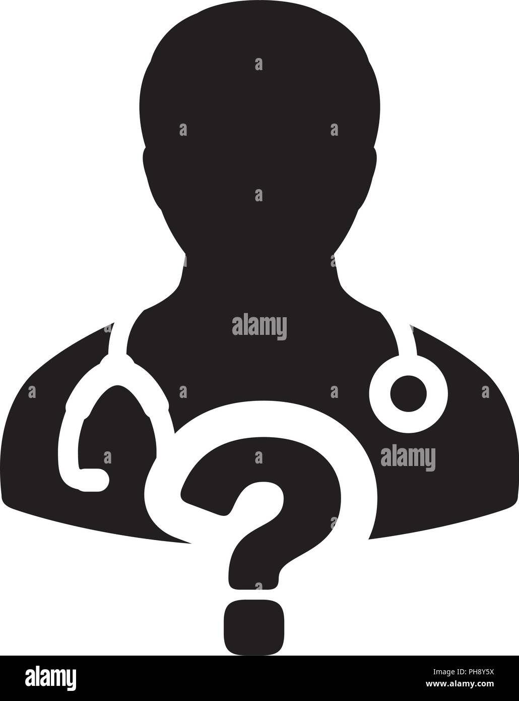 Healthcare icon vector doctor male person profile avatar with question ...