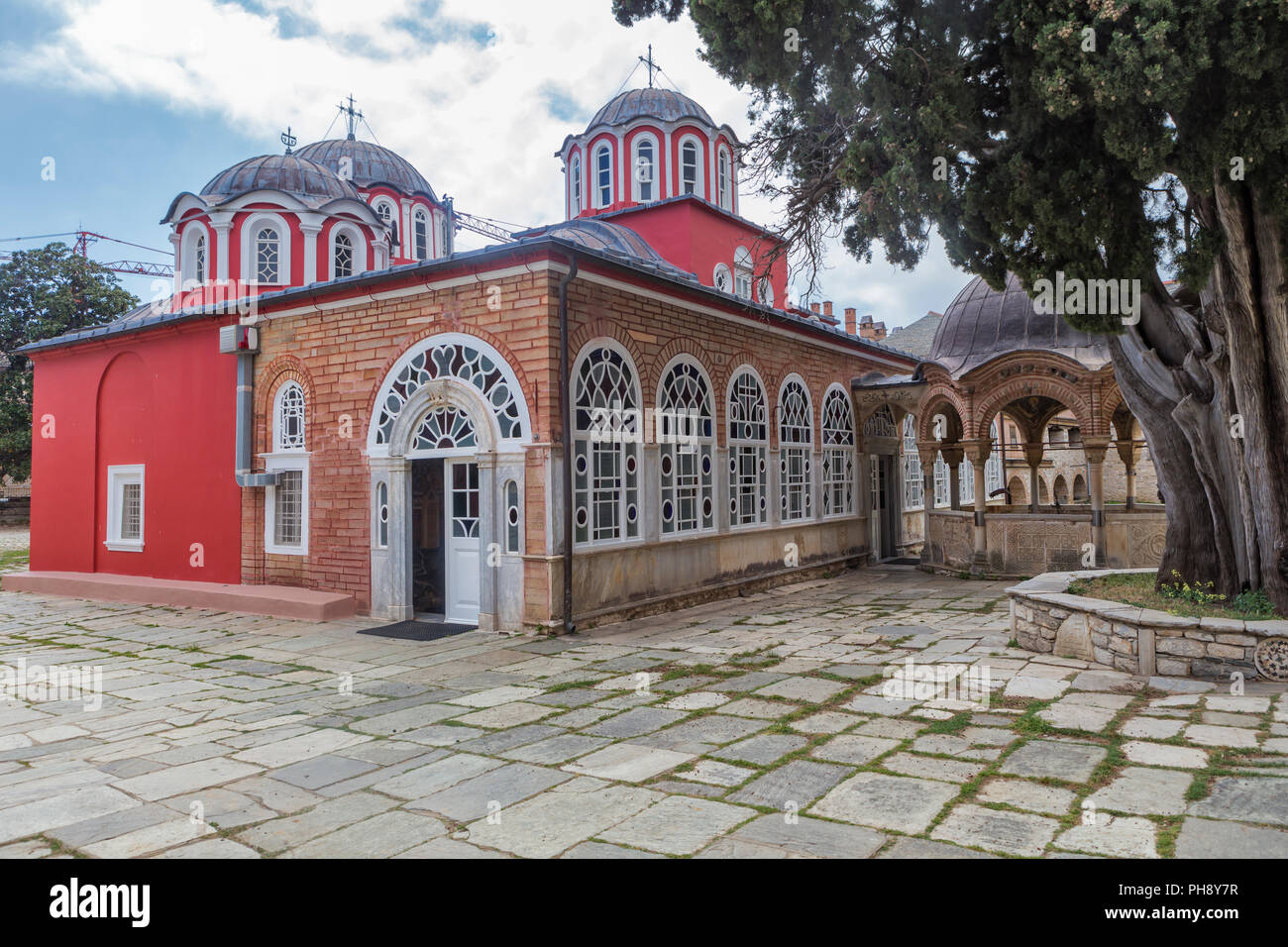 Monastery of Great Lavra, Mount Athos, Athos peninsula, Greece Stock ...