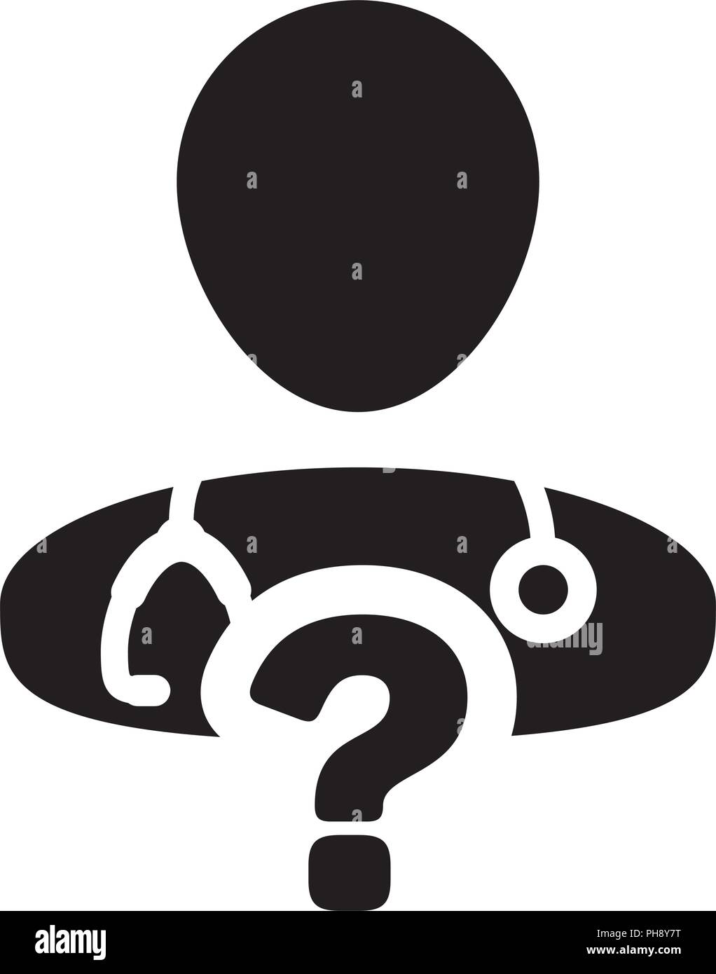 Ask a doctor icon vector male person profile avatar with question ...