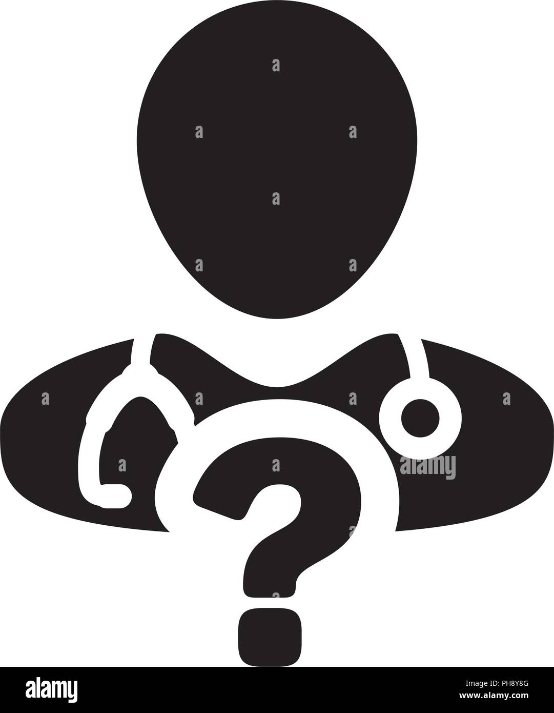 Doctor icon vector male person profile avatar with question symbol for ...