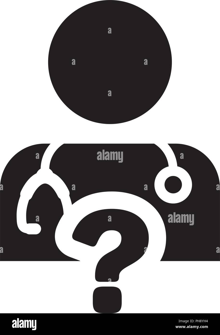 Doctor icon vector male person profile avatar with question symbol for ...