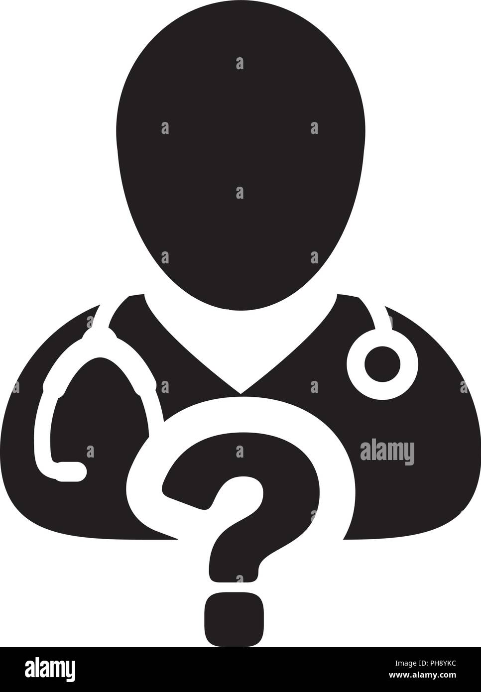 Health icon vector doctor male person profile avatar with question ...