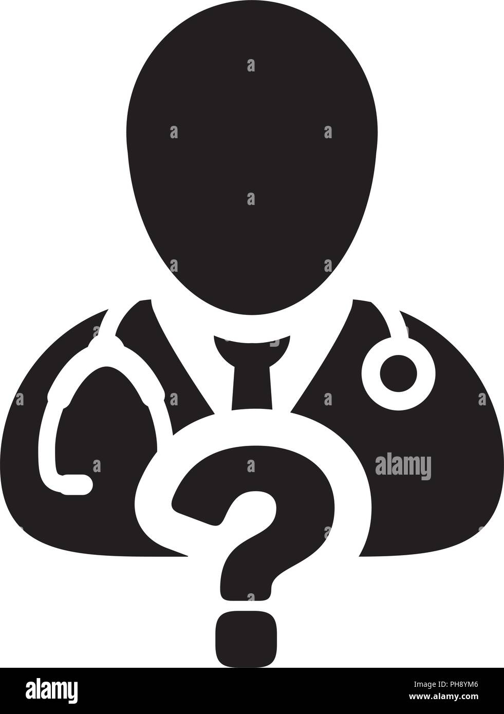 Healthcare icon vector doctor male person profile avatar with question ...