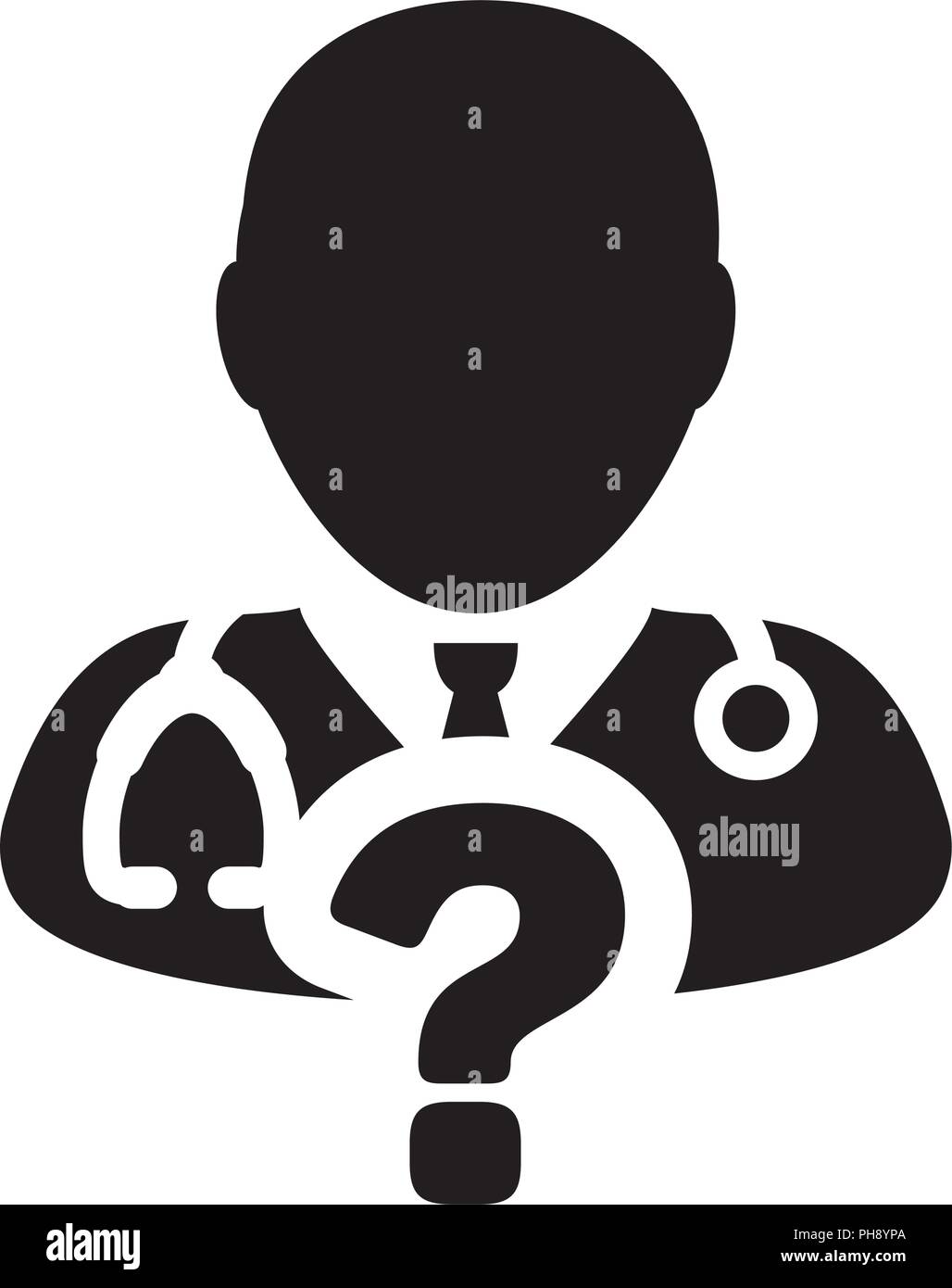 Ask a doctor icon vector male person profile avatar with question ...