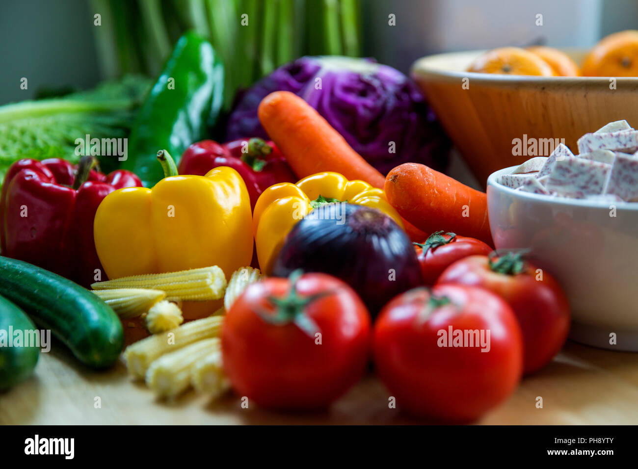 Colorful rainbow fruits vegetables hi-res stock photography and images ...