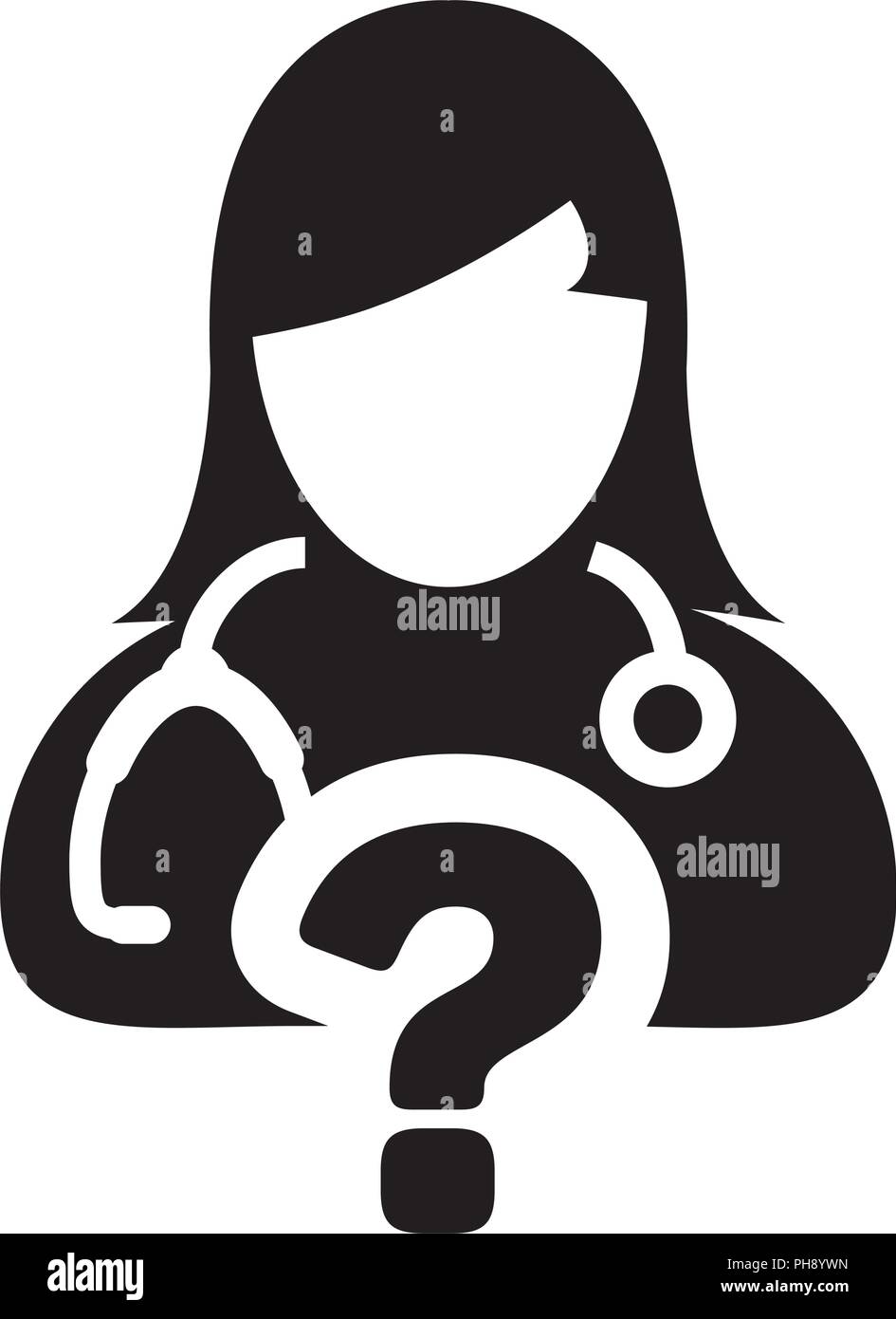 Question icon online doctor consultation vector female person profile ...