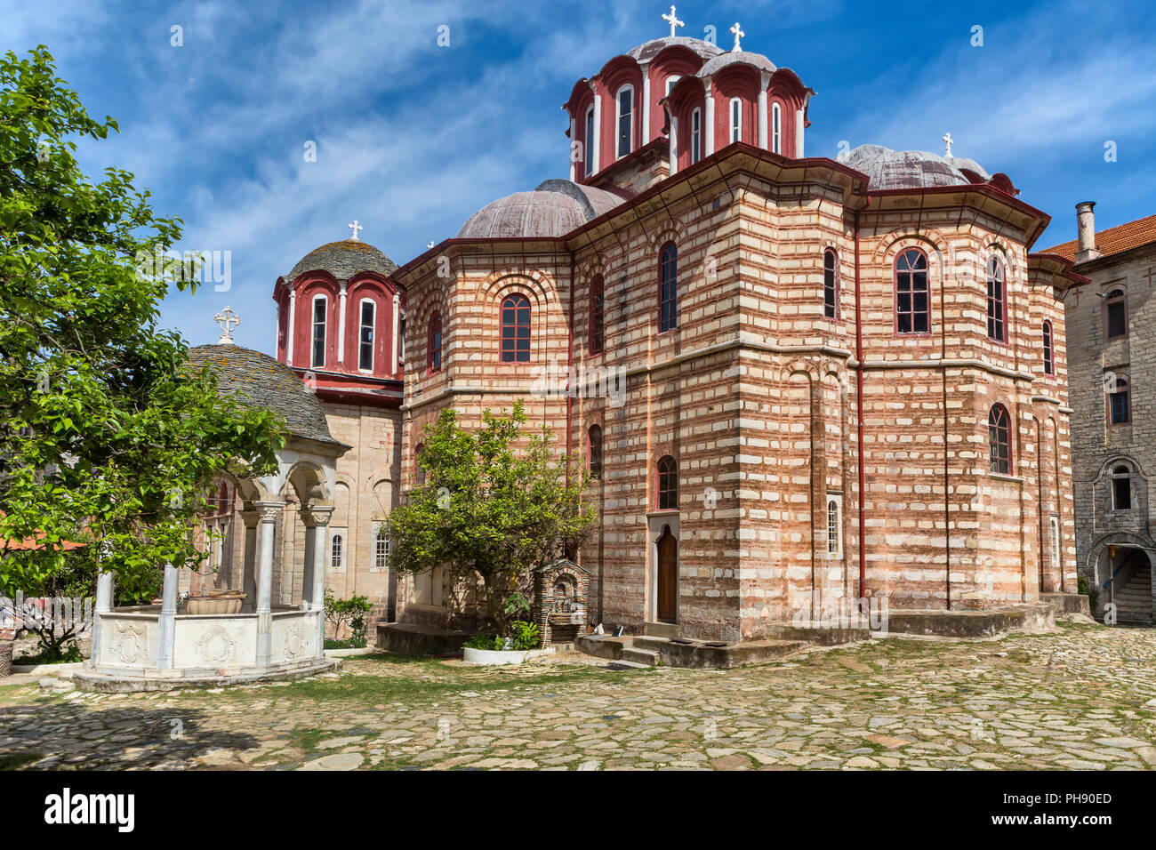 Esphigmenou monastery, Mount Athos, Athos peninsula, Greece Stock Photo ...