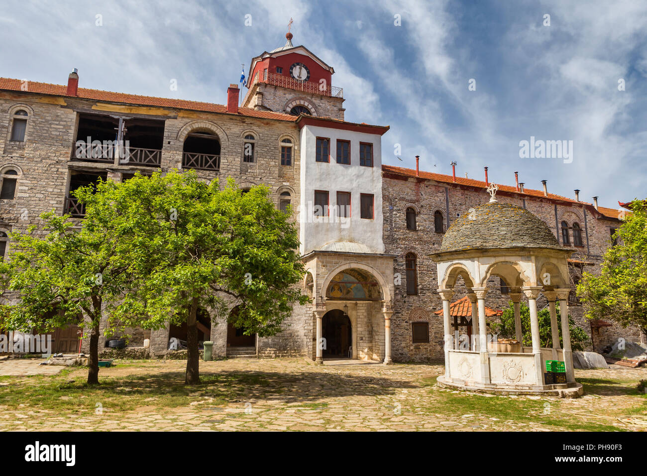 Esphigmenou monastery, Mount Athos, Athos peninsula, Greece Stock Photo ...