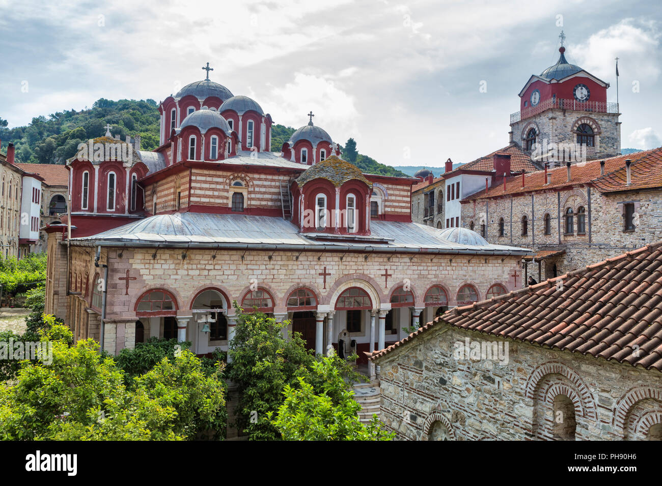 Esphigmenou monastery, Mount Athos, Athos peninsula, Greece Stock Photo ...