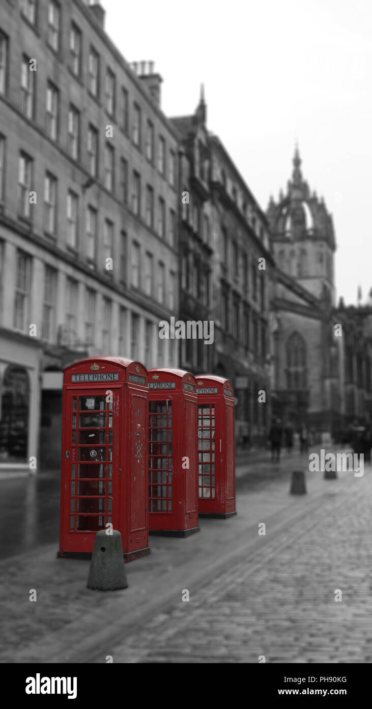 British Phone Booth in Edinburgh, Scotland Stock Photo - Alamy