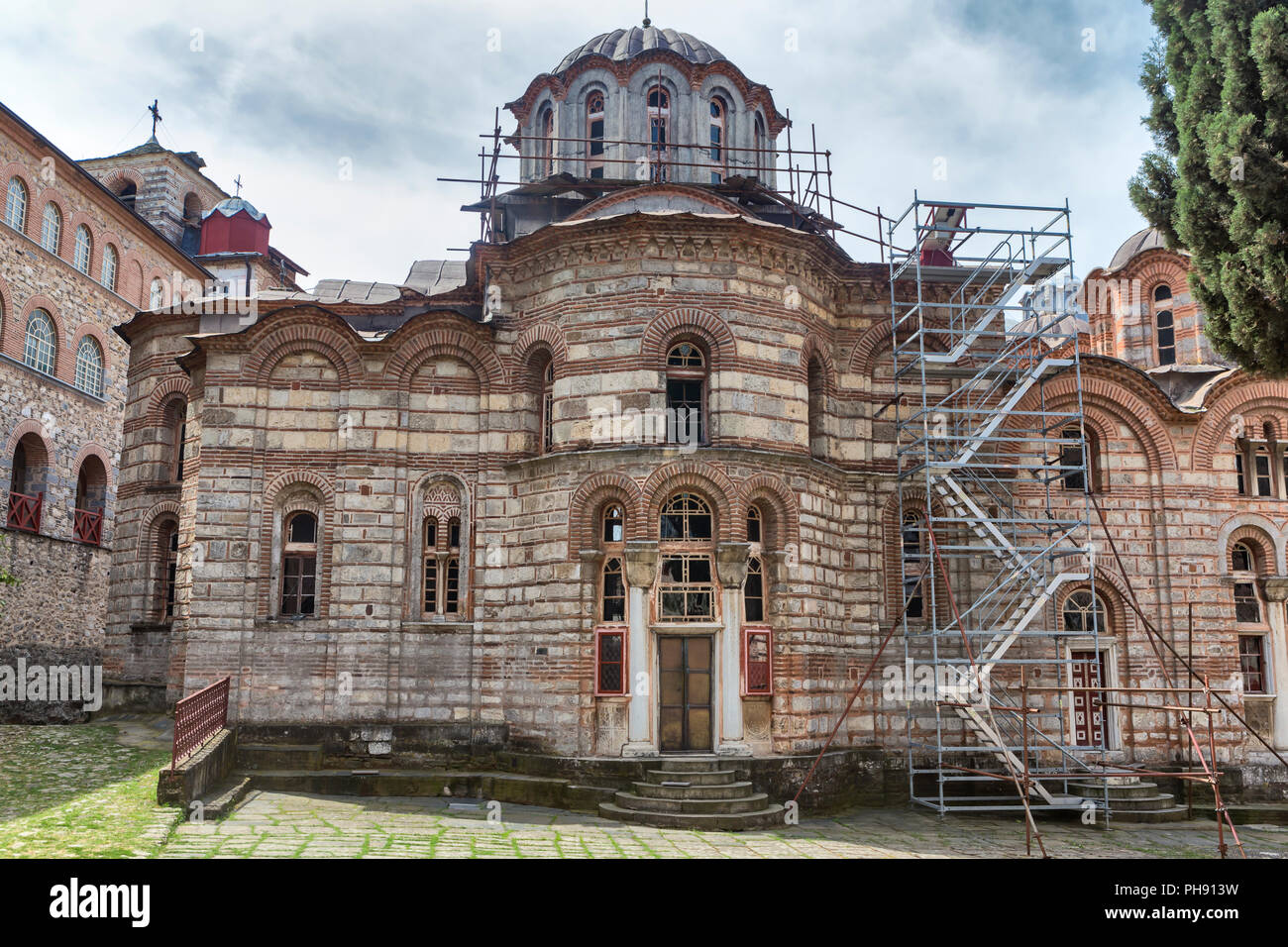 Hilandar Monastery, Mount Athos, Athos peninsula, Greece Stock Photo ...
