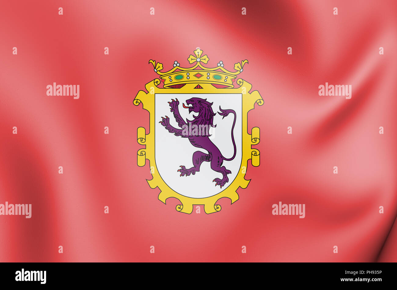 3D Flag of Leon City, Spain. 3D Illustration Stock Photo - Alamy