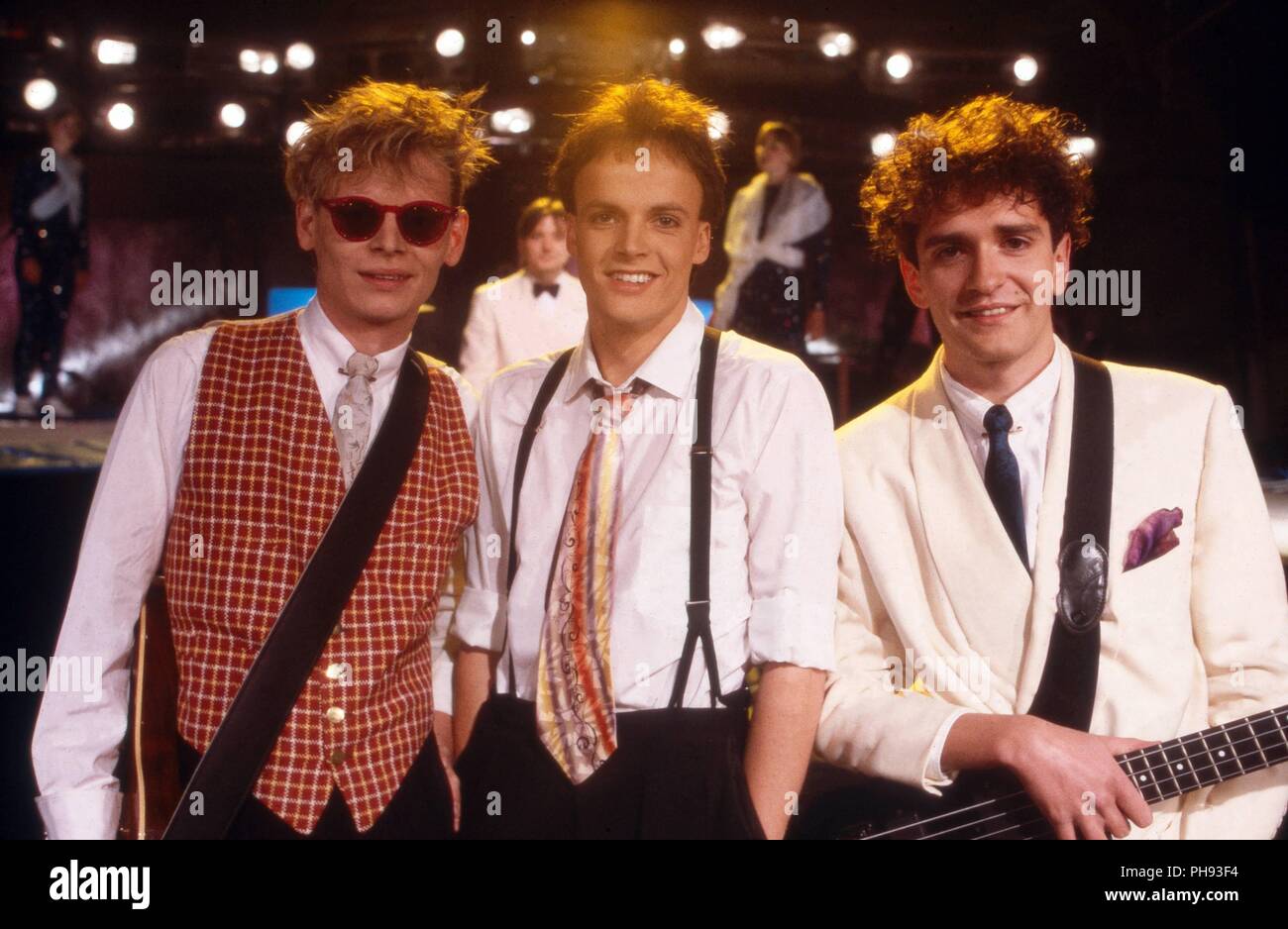 Hubert Kah und Band in München, Deutschland 1984. German band with ...