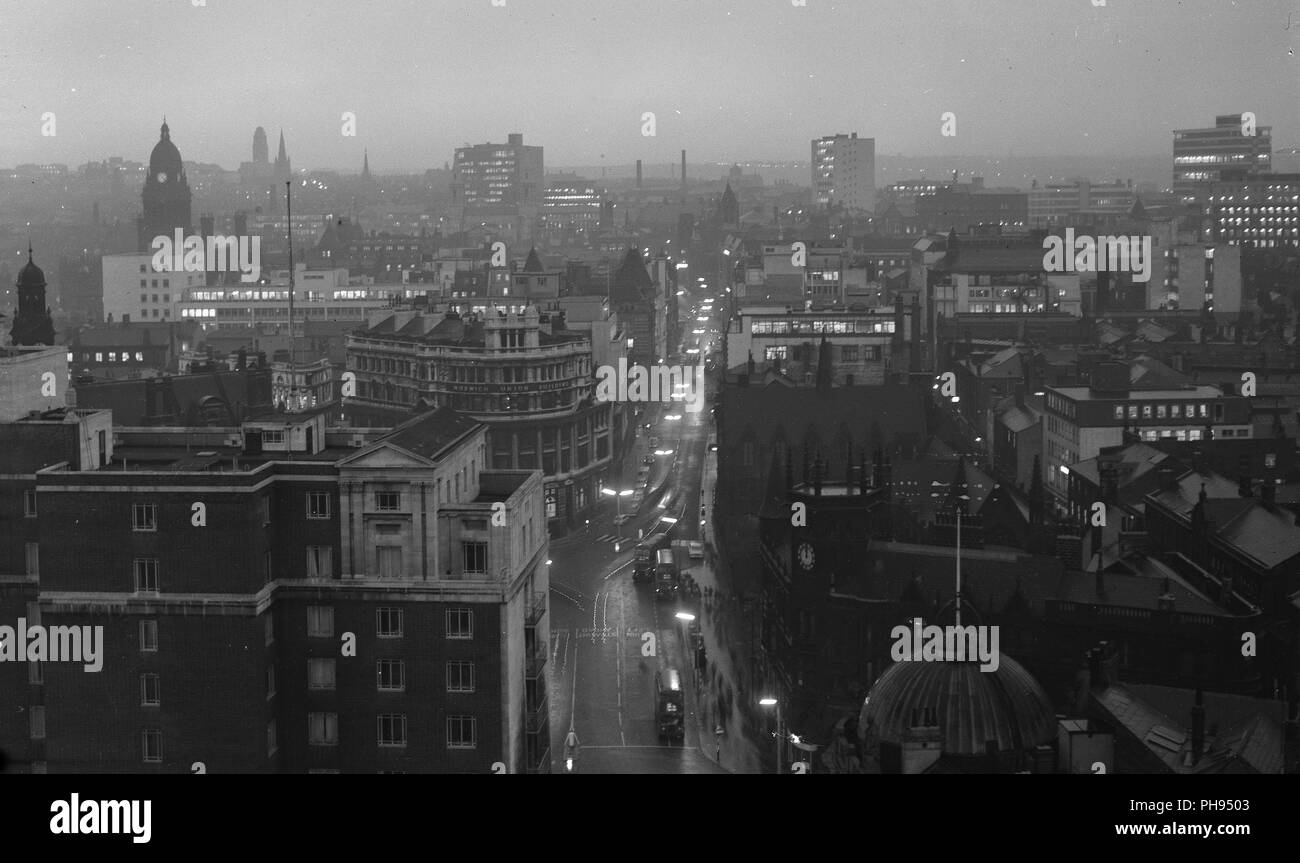 Dusk city view from Black and White Stock Photos & Images - Alamy