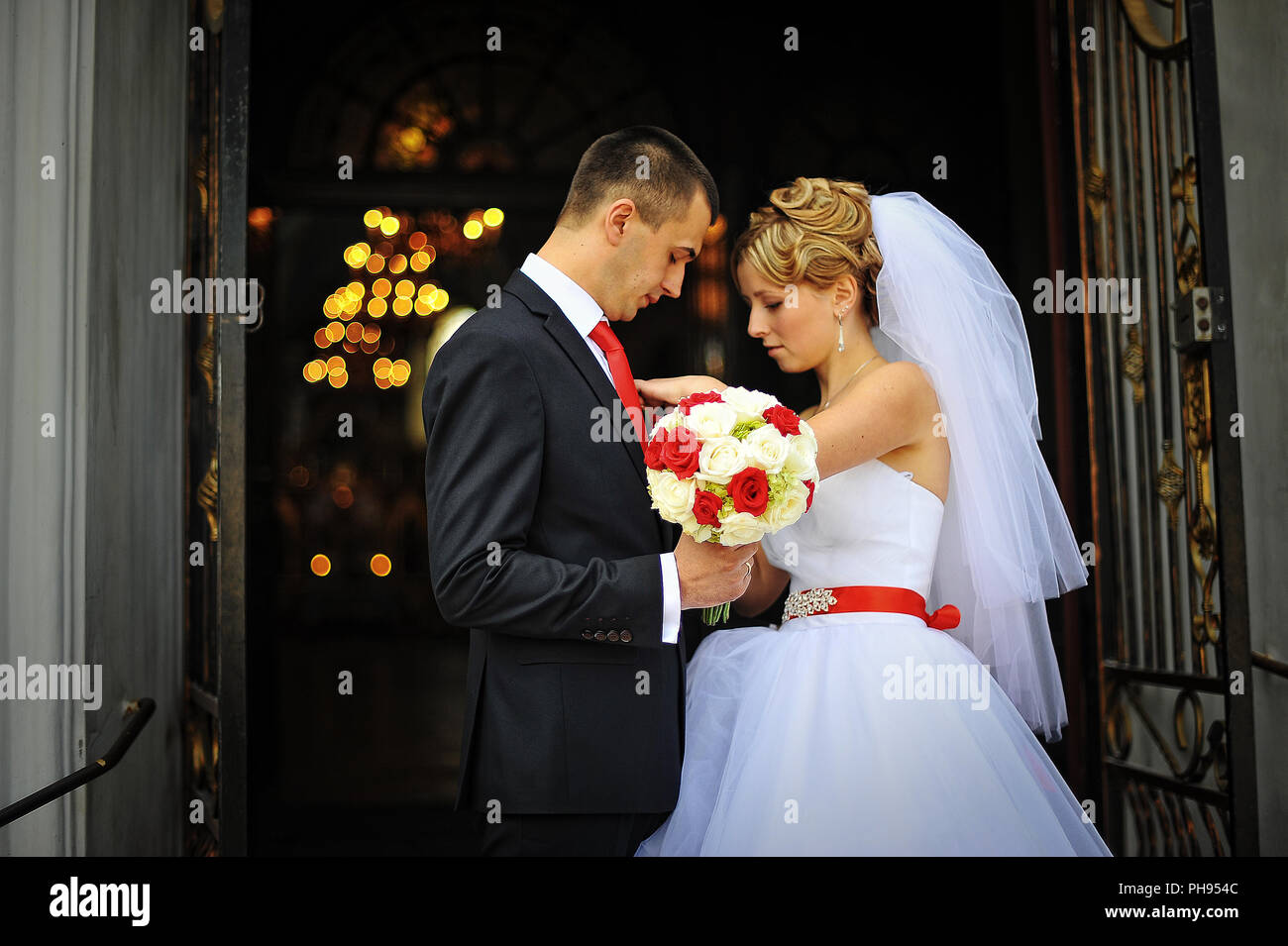 Young bride church hi-res stock photography and images - Alamy