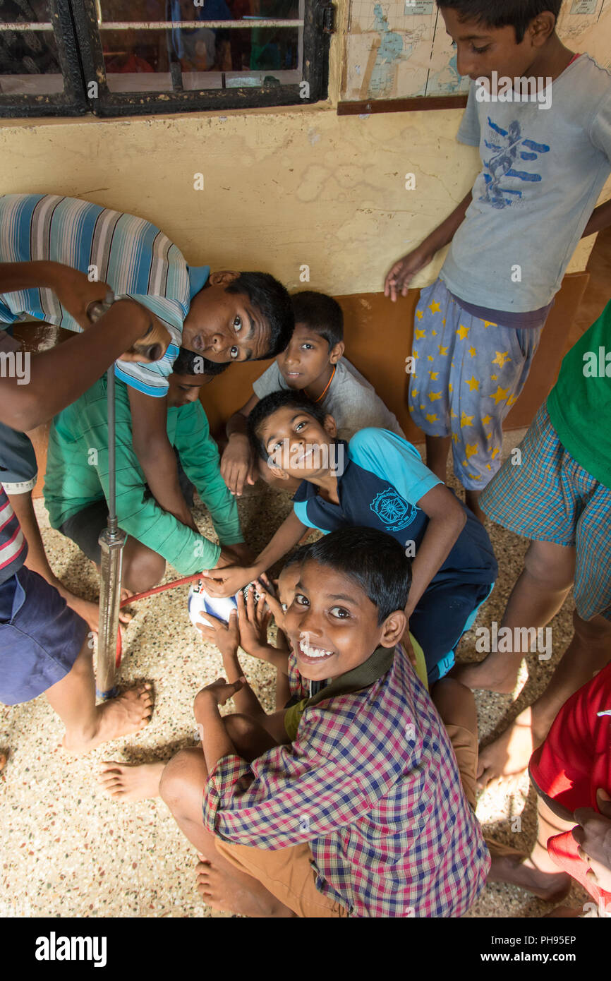 Mumbai, India - July 8, 2018 - Indian kids having fun in front of ...